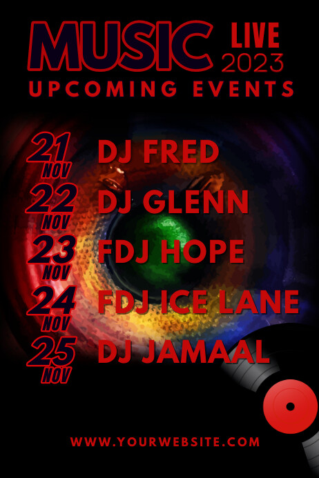 Upcoming Events Music Poster Template | PosterMyWall