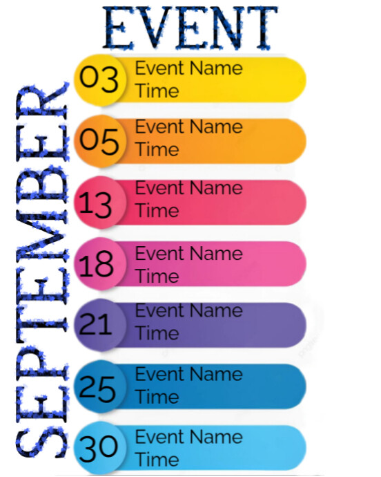 Upcoming events planner Template | PosterMyWall