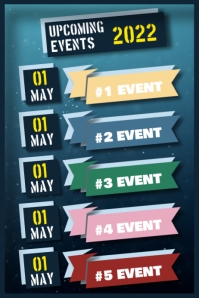 Upcoming Events Schedule Planner Poster Template | PosterMyWall