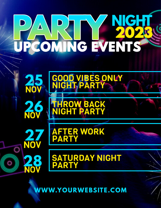 Upcoming Events Poster Template | PosterMyWall