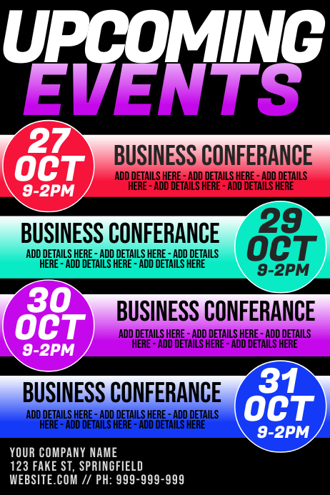 Copy of Upcoming Events Poster | PosterMyWall