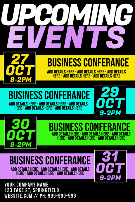 Copy of Upcoming Events Poster | PosterMyWall