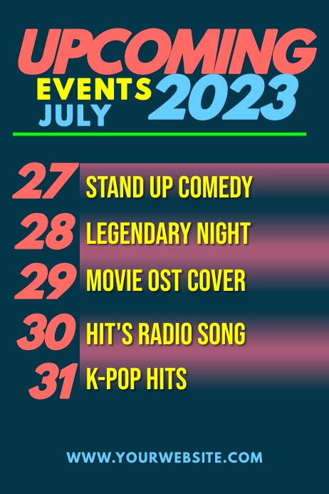Upcoming Events Poster Template | PosterMyWall