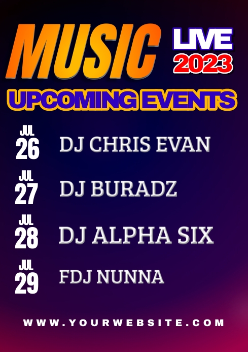 Upcoming Events Poster Template | PosterMyWall