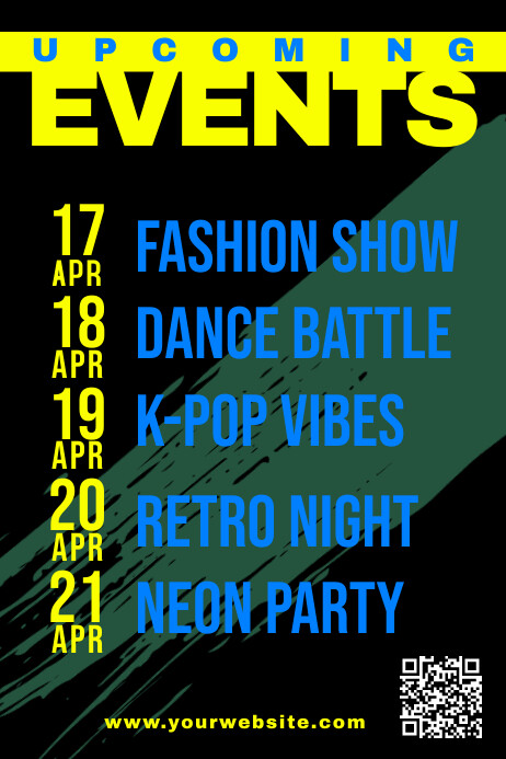 Upcoming Events Poster Template | PosterMyWall