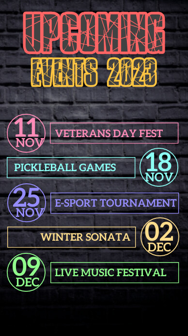Upcoming Events Poster Template | PosterMyWall
