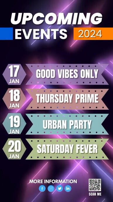 Upcoming Events Poster Template | PosterMyWall