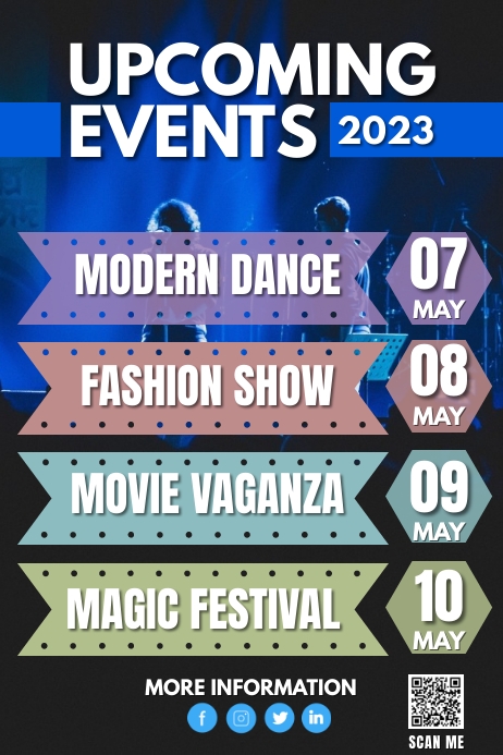 Upcoming Events Poster Template | PosterMyWall
