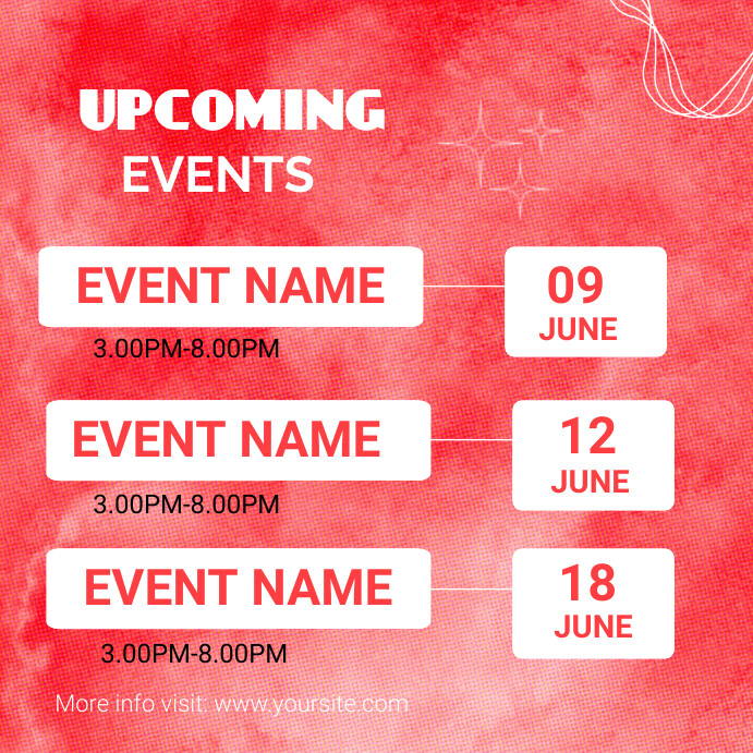 Plantilla de Upcoming Events Schedule Advert | PosterMyWall