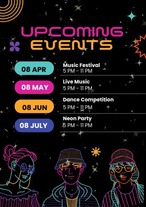 Copy of Upcoming Events Schedule | PosterMyWall