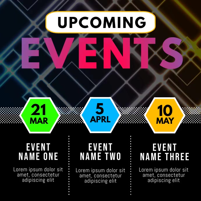 Upcoming Events Schedule Template | PosterMyWall