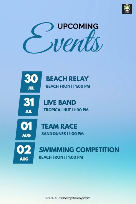 Copy of Upcoming Events Schedule | PosterMyWall