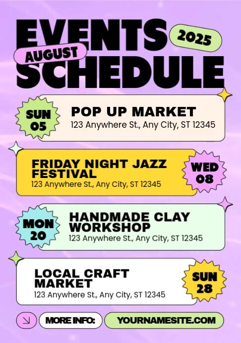 Copy of Upcoming Events Schedule | PosterMyWall