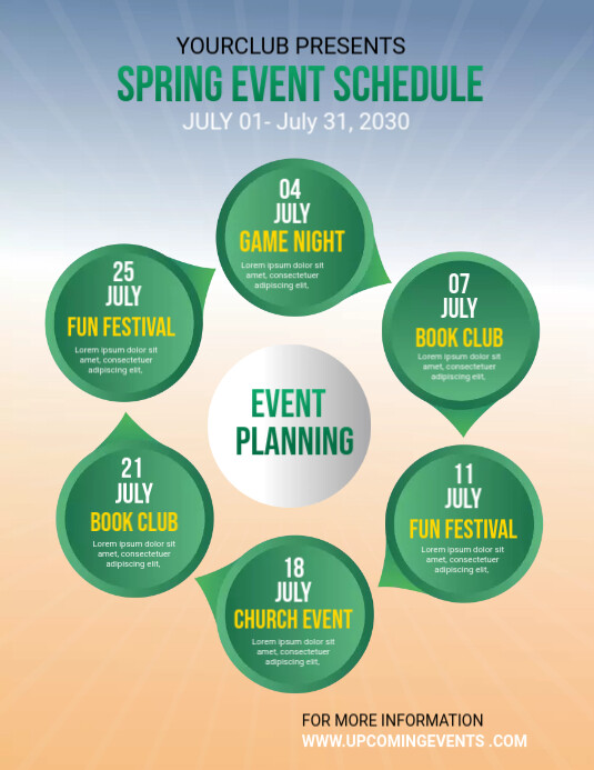 Upcoming Events Schedule flyer Template | PosterMyWall