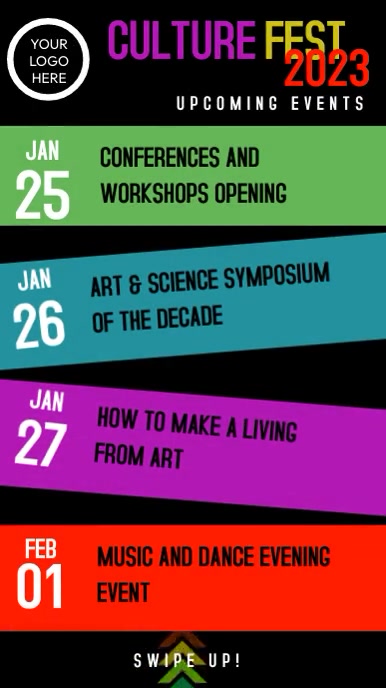 Upcoming events schedule insta story Template | PosterMyWall