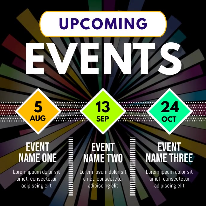 Upcoming Events Schedule Instagram Video Template | PosterMyWall