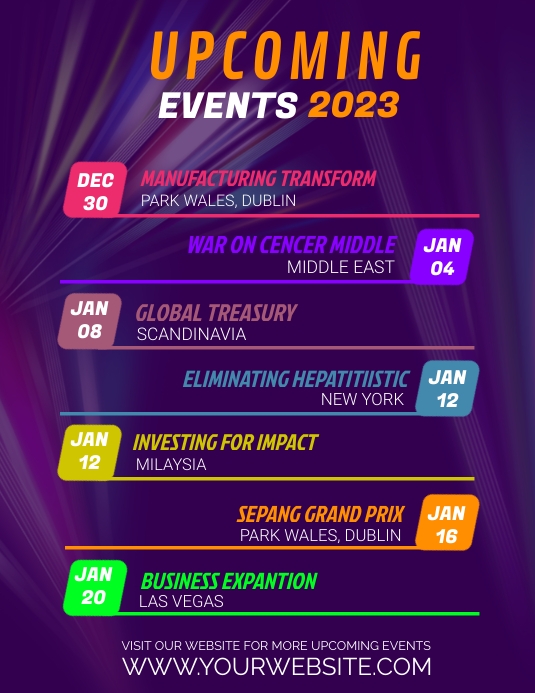 Copy of Upcoming events schedules | PosterMyWall