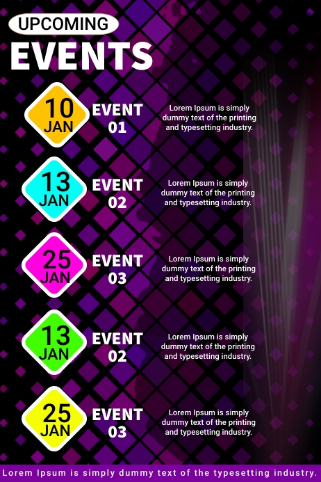 Upcoming events schedules Template | PosterMyWall