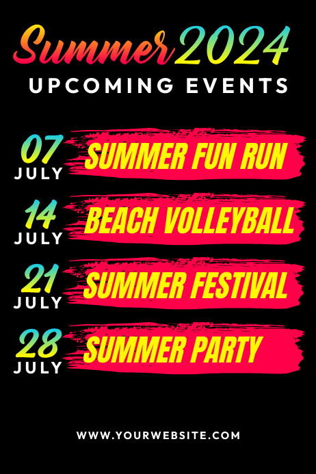 Copy of Upcoming Events Summer | PosterMyWall