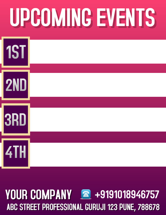 Copy of upcoming events template | PosterMyWall