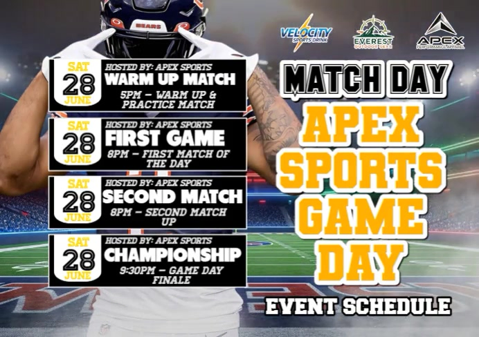 Upcoming Match Calendar Template | PosterMyWall