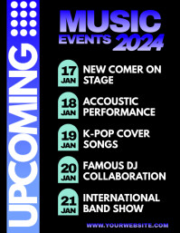 Upcoming Music Events Template | PosterMyWall