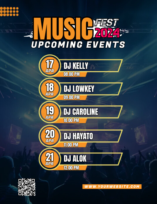 Upcoming Music Events Template | PosterMyWall