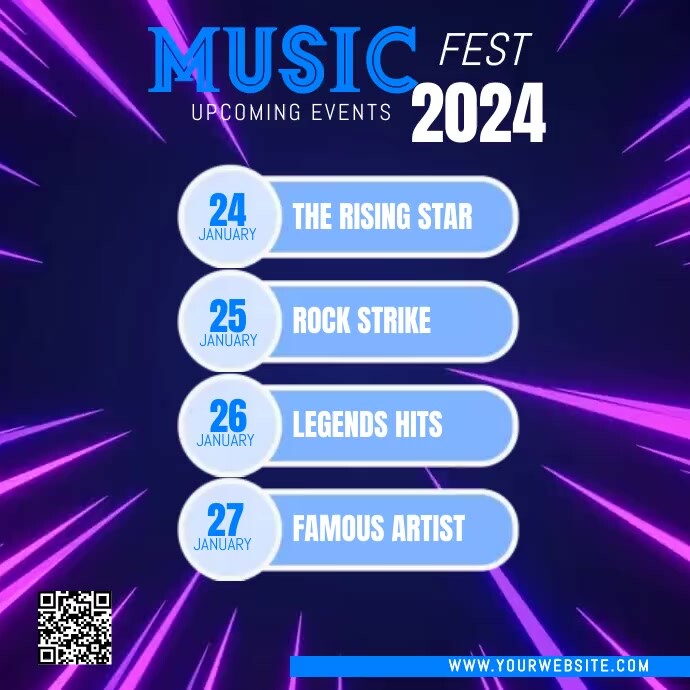Upcoming Music Events Template | PosterMyWall