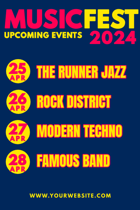 Upcoming Music Events Template | PosterMyWall