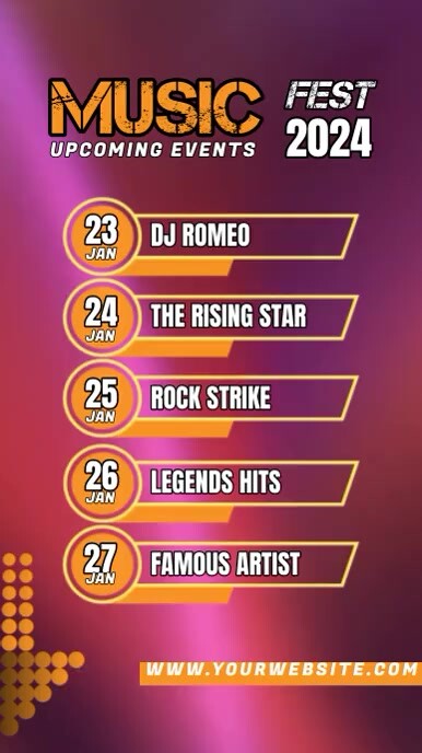 Upcoming Music Events Template | PosterMyWall