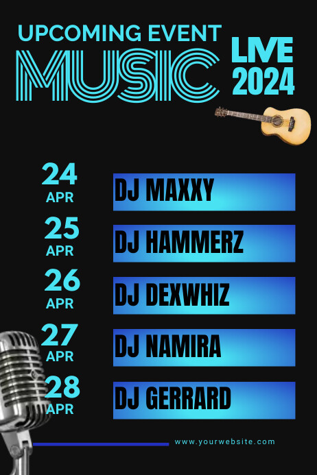 Plantilla de Upcoming Music Events | PosterMyWall