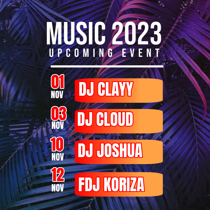 Upcoming Music Events Template | PosterMyWall