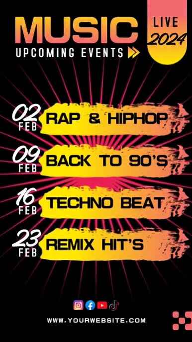 Upcoming Music Events Template | PosterMyWall