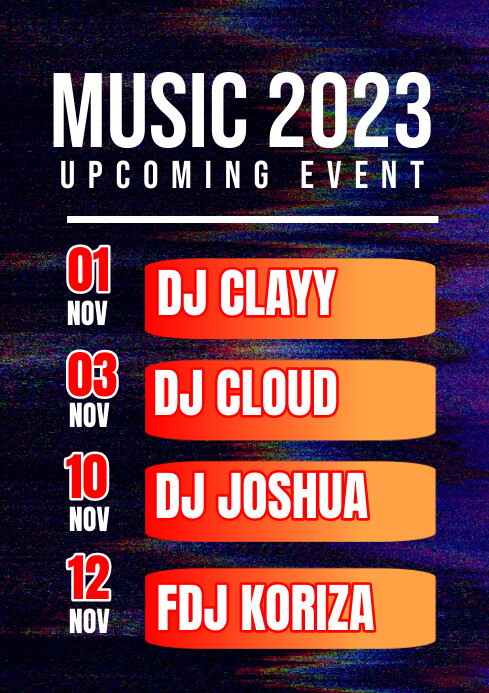 Upcoming Music Events Template | PosterMyWall