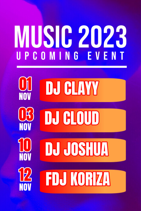 Upcoming Music Events Template | PosterMyWall