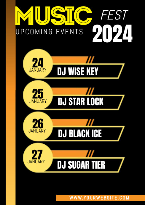 Upcoming Music Events Template | PosterMyWall