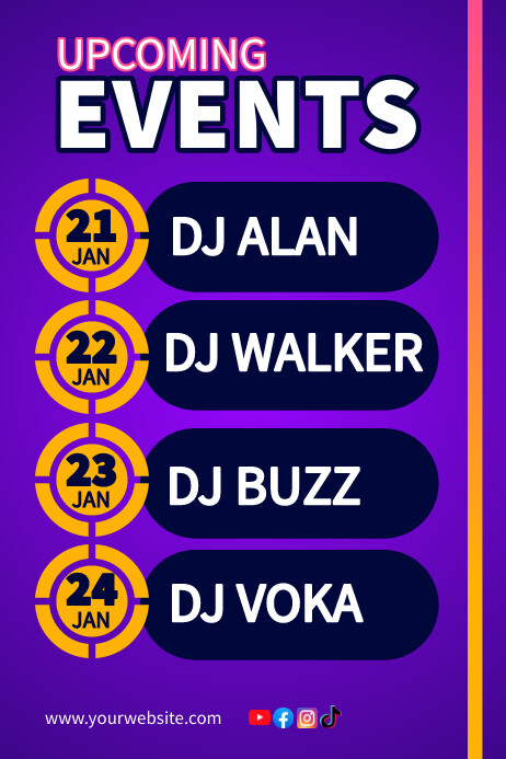 Upcoming Music Events Template | PosterMyWall