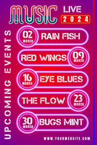 Upcoming Events Music Live Template | PosterMyWall