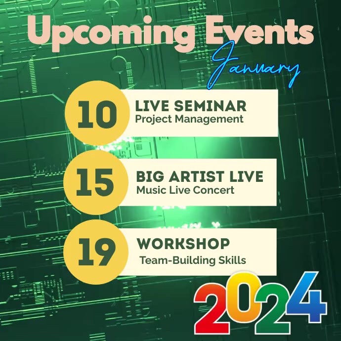 Upcoming Music Events Instagram Template | PosterMyWall