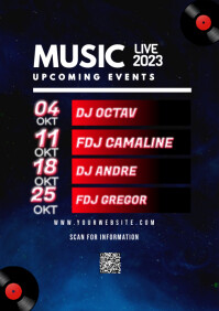 Upcoming Music Events Poster Template | PosterMyWall