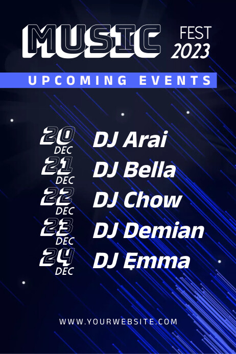 Upcoming Music Events Poster Template | PosterMyWall