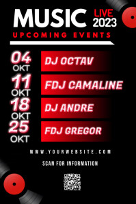 Upcoming Music Events Poster Template | PosterMyWall