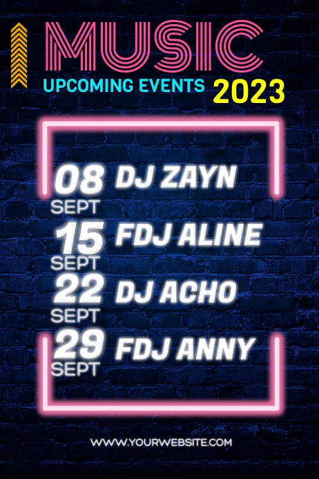 Plantilla de Upcoming Music Events Poster | PosterMyWall