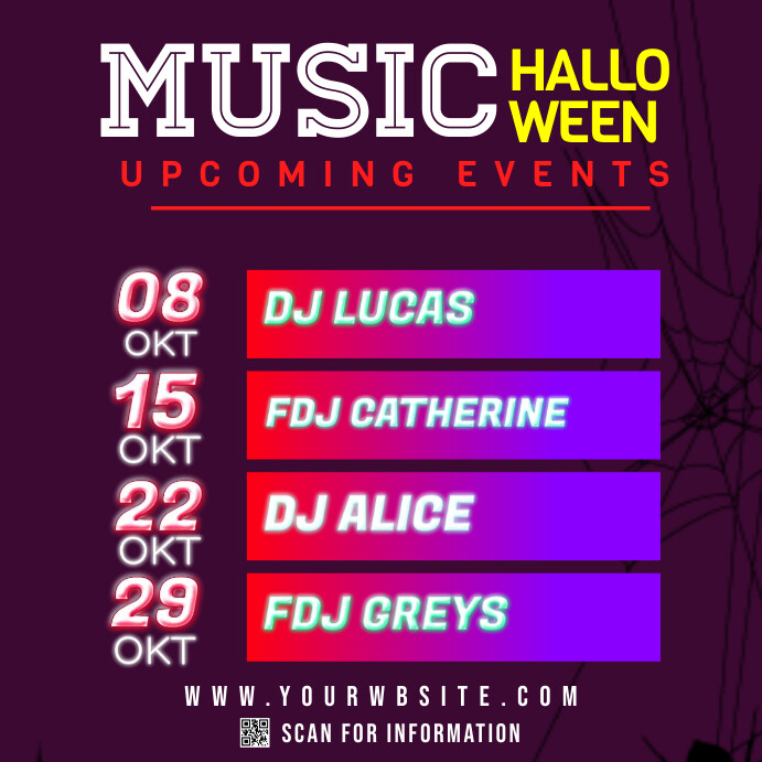 Upcoming Music Halloween Events Templat | PosterMyWall