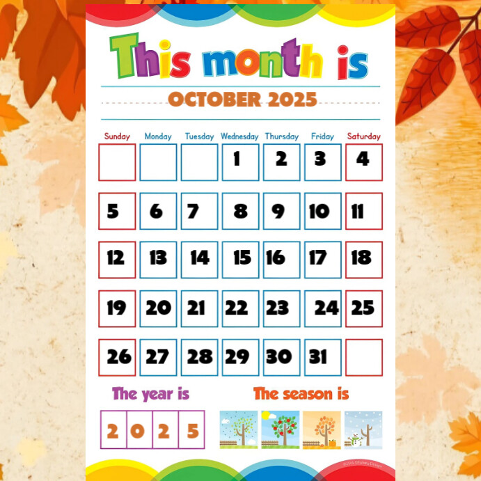 Upcoming October Calendar Instagram Post Template | PosterMyWall