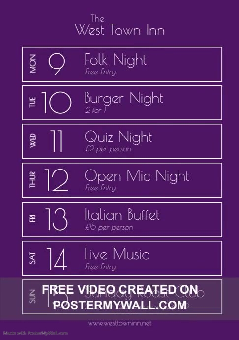 Upcoming Weekly Events Minimalistic Grey Template | PosterMyWall