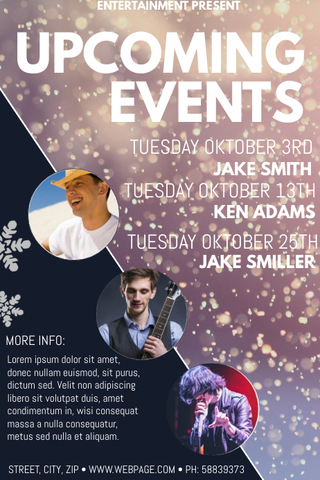 Upcoming winter events flyer template | PosterMyWall