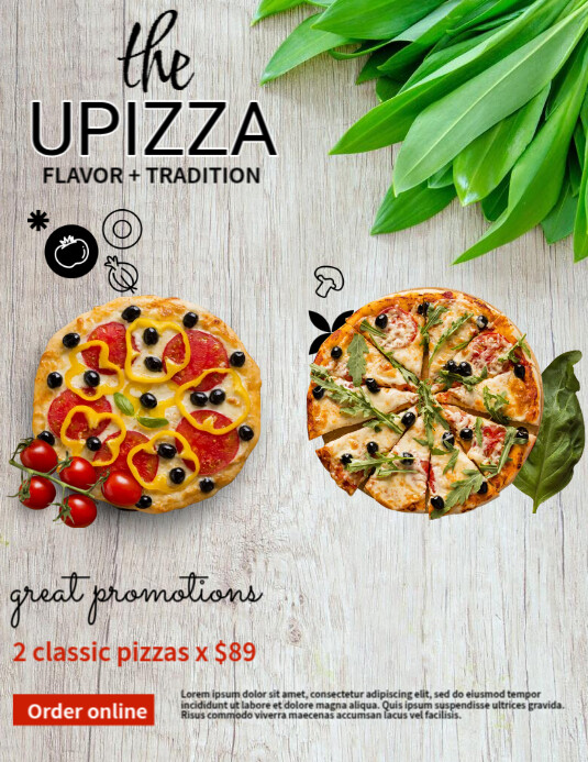 Copy of Upizza Menu Flyer | PosterMyWall
