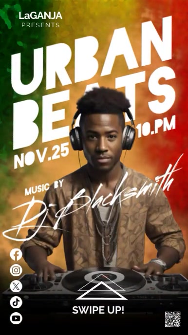 Copy of Urban Beats reggae music event video story | PosterMyWall