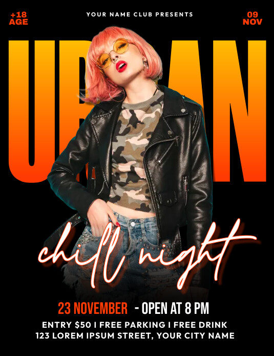 Urban Chill Night Template | PosterMyWall